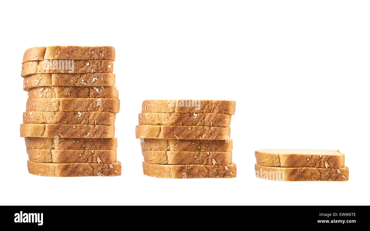 Three piles of toast bread slices Stock Photo - Alamy