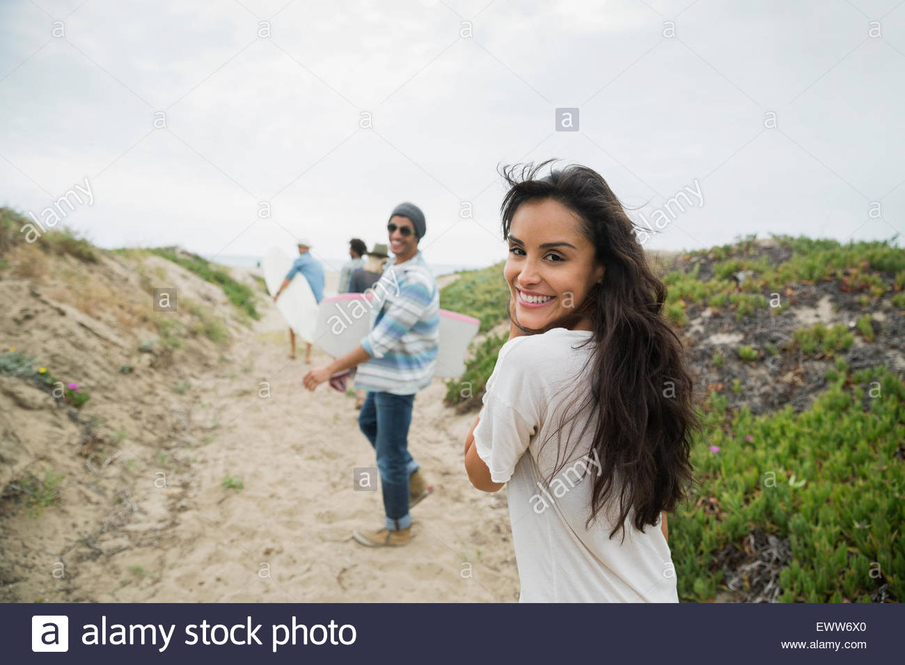 Caucasian woman walking on the beach hi-res stock photography and ...
