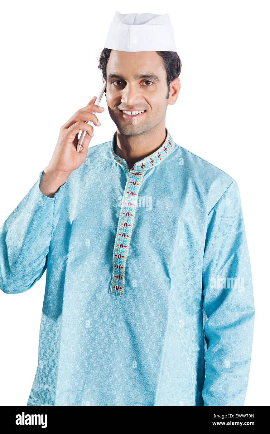 1 indian Marathi man talking Cell Phone Stock Photo - Alamy