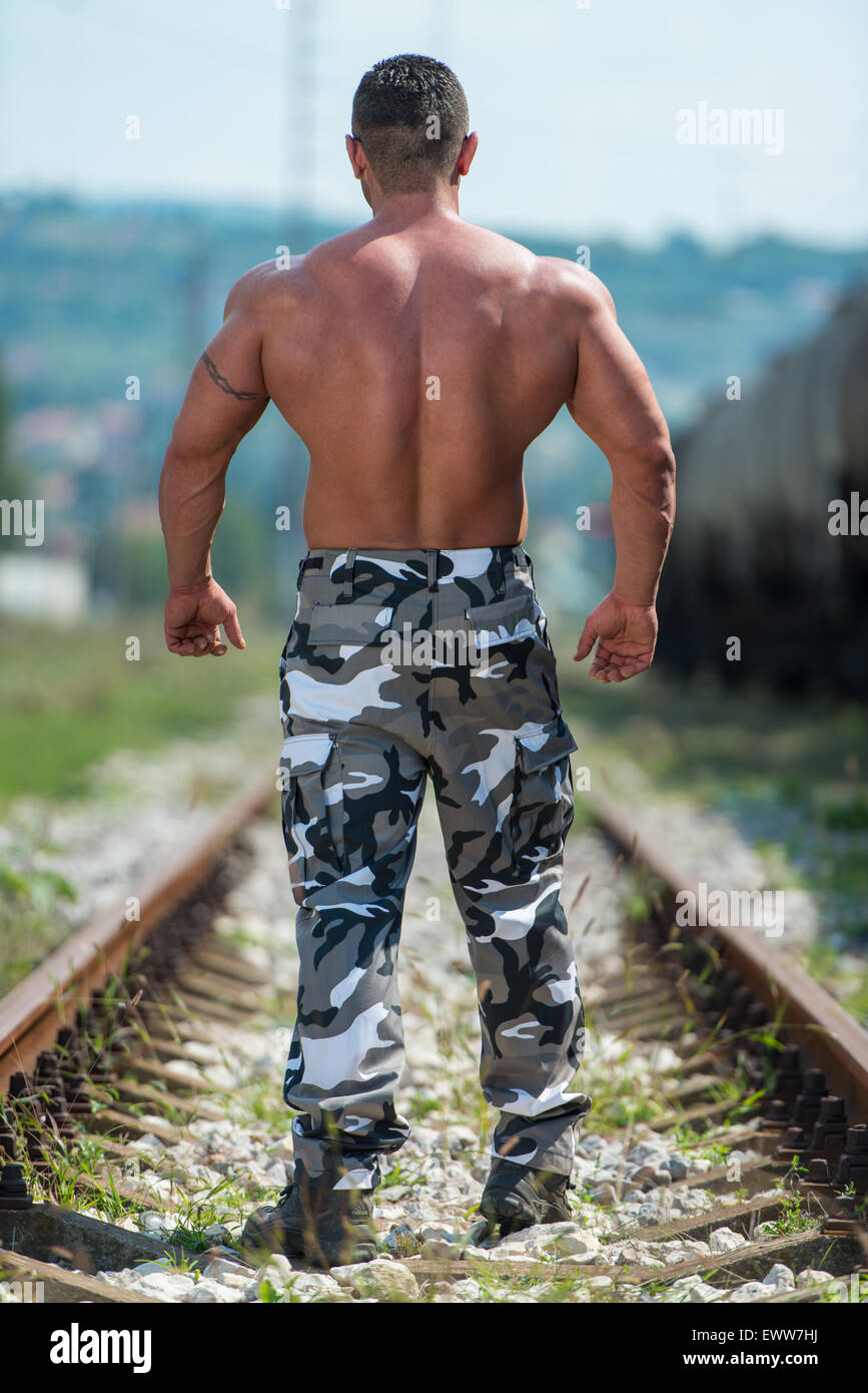 Man Showing Off His Back Stock Photo - Alamy