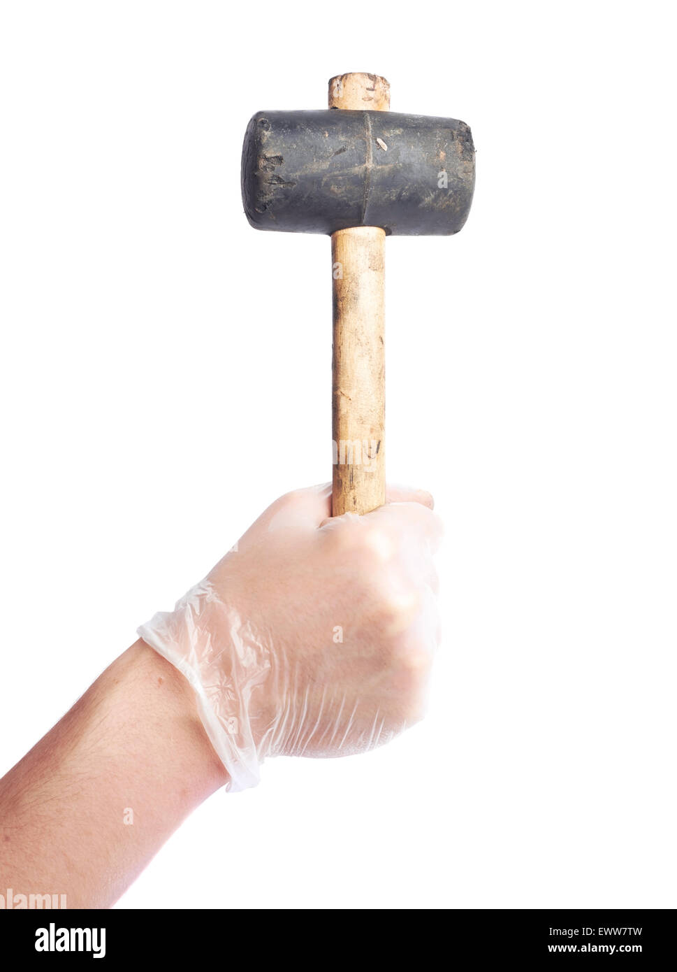 Worker's caucasian male hand holding tool Stock Photo - Alamy