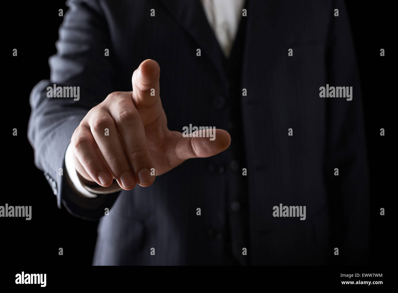 Pointing finger close-up composition Stock Photo - Alamy