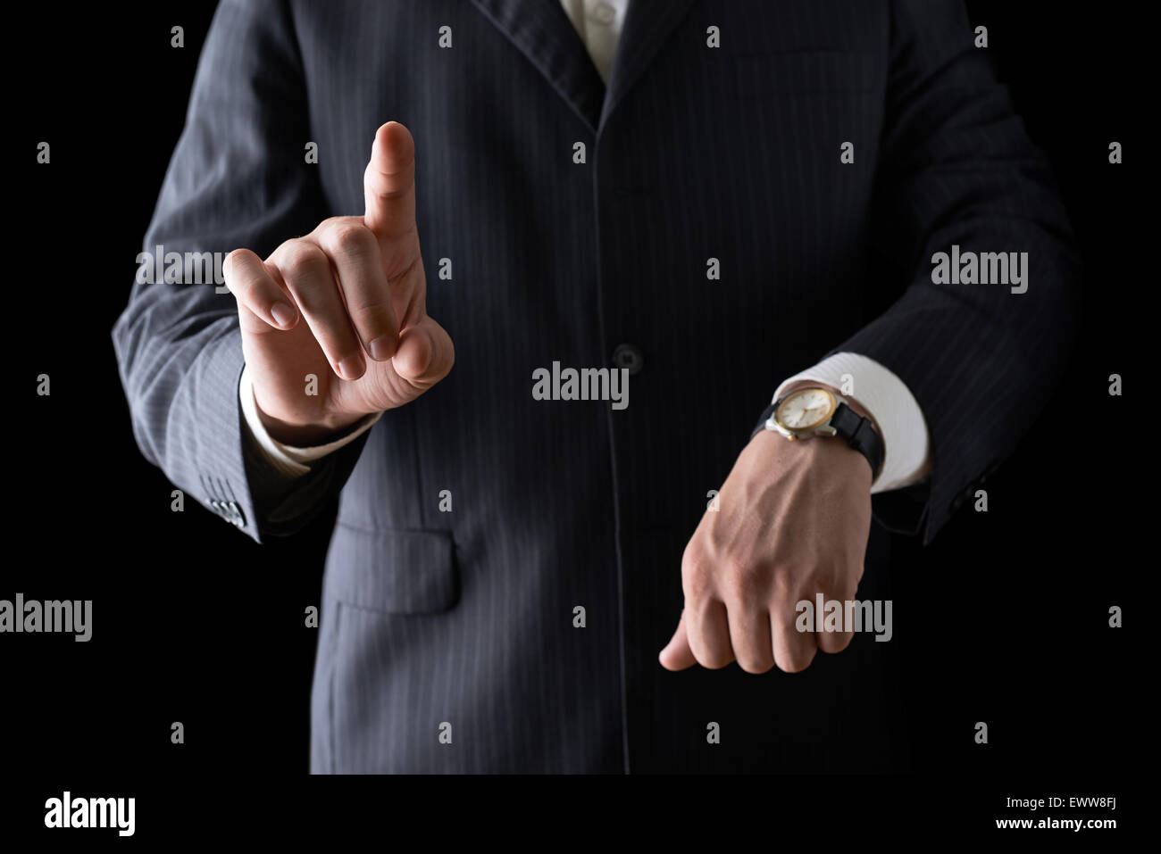 Pointing finger close-up composition Stock Photo - Alamy