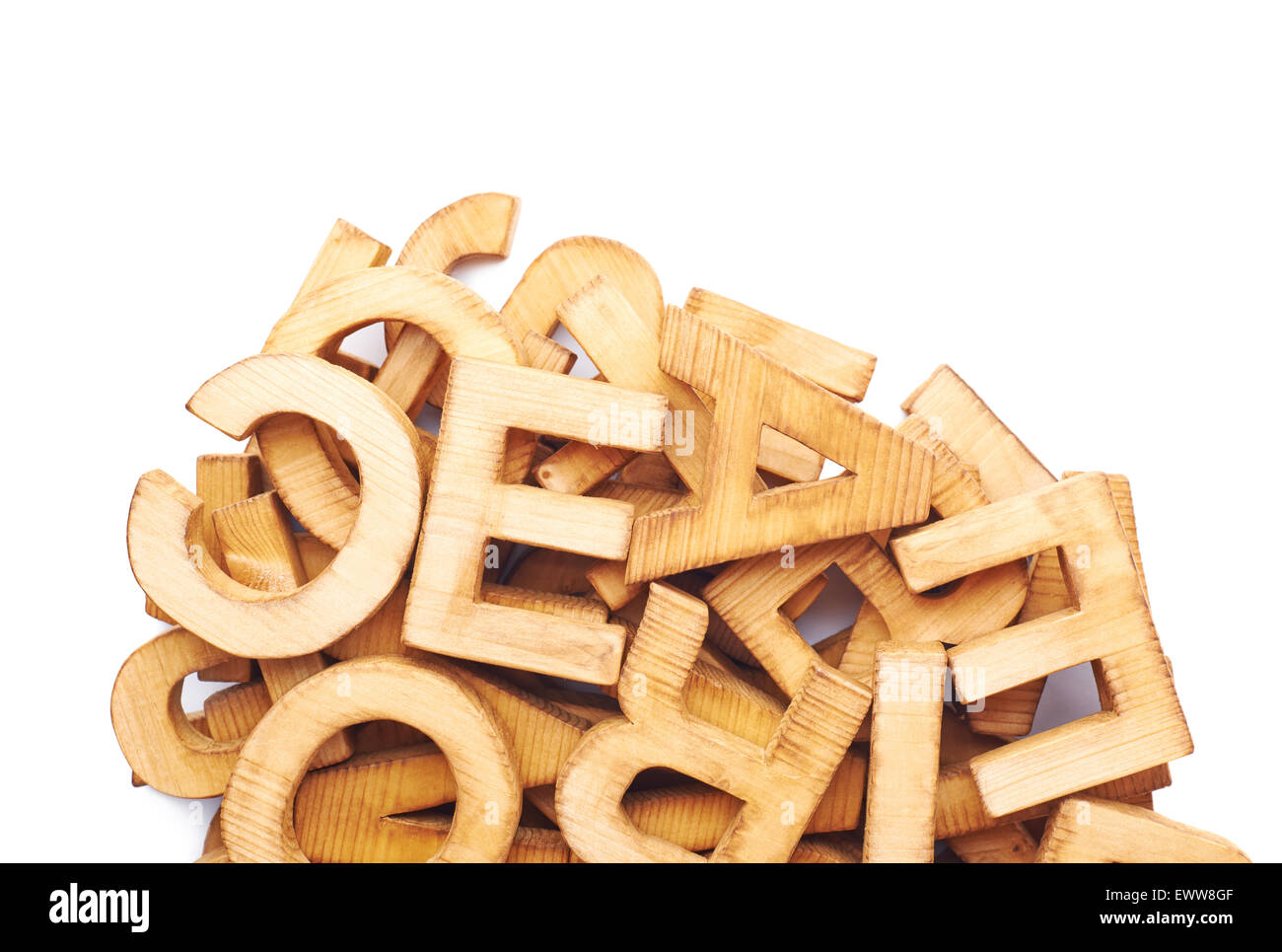 Surface covered with multiple wooden letters Stock Photo - Alamy