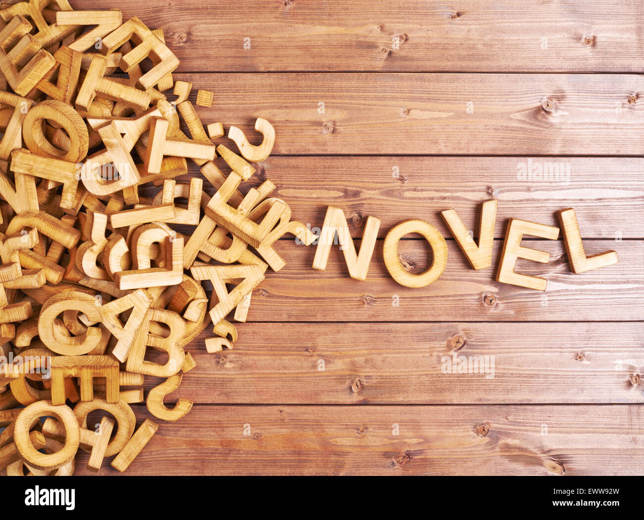 Word novel made with wooden letters Stock Photo - Alamy