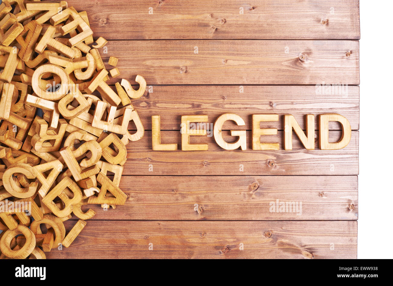 Word legend made with wooden letters Stock Photo - Alamy