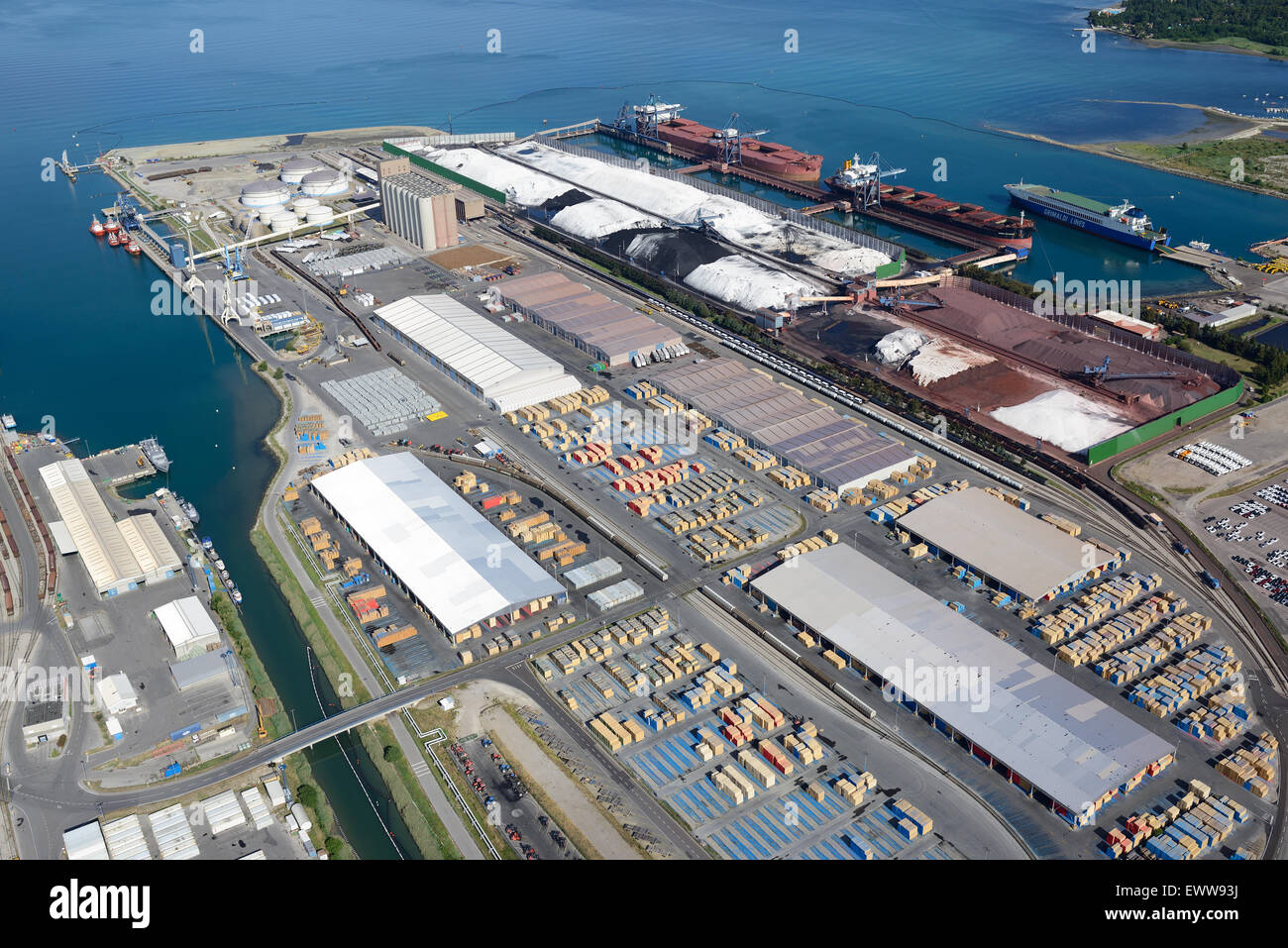 AERIAL VIEW. Port of Ankaran (also known as Ancarano) on the Adriatic ...