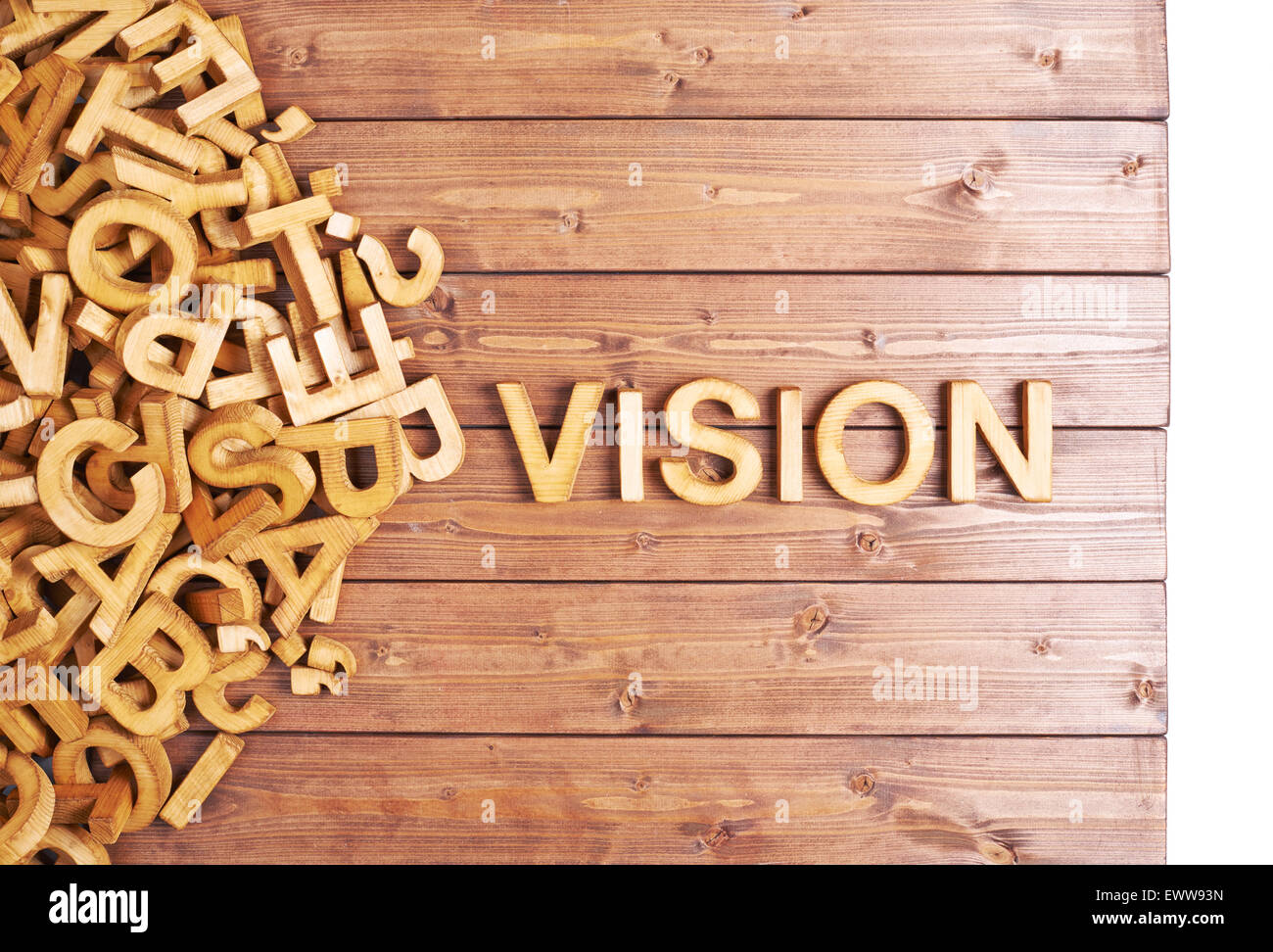 Word vision made with wooden letters Stock Photo - Alamy