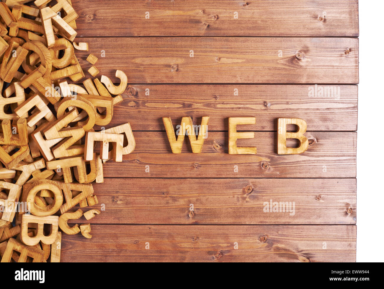 Word web made with wooden letters Stock Photo - Alamy