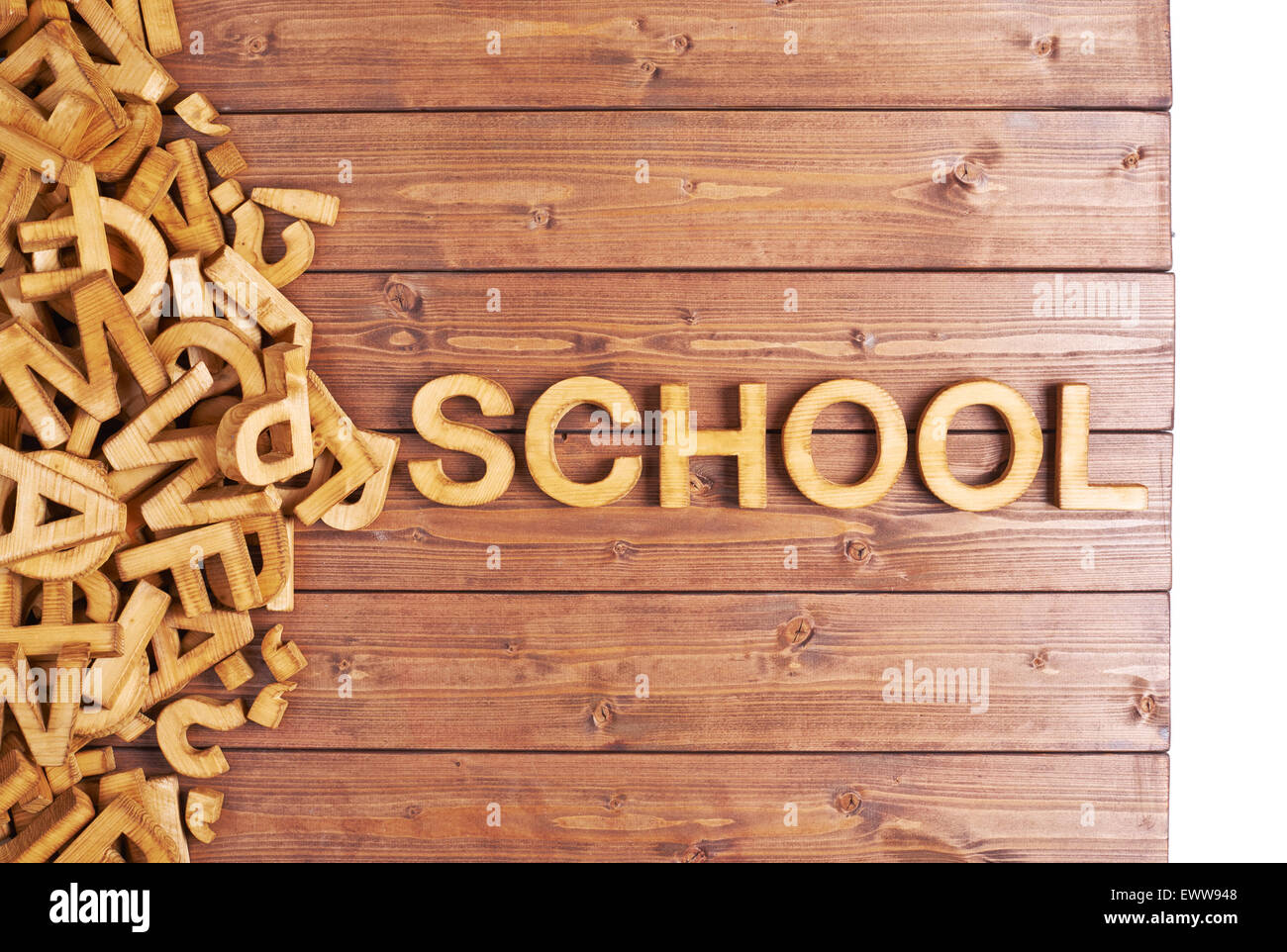 Word school made with wooden letters Stock Photo - Alamy