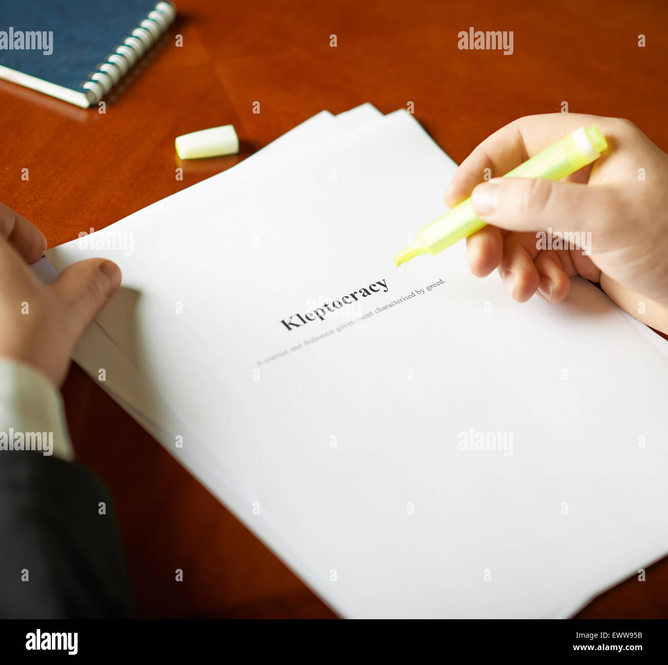 Kleptocracy definition composition Stock Photo - Alamy