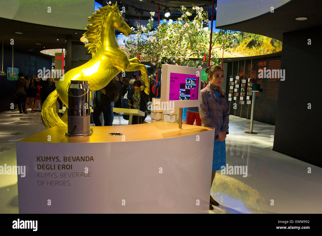 Italy Milan - Universal Exhibition - Pavilion indoor Kazakhstan Stock Photo - Alamy