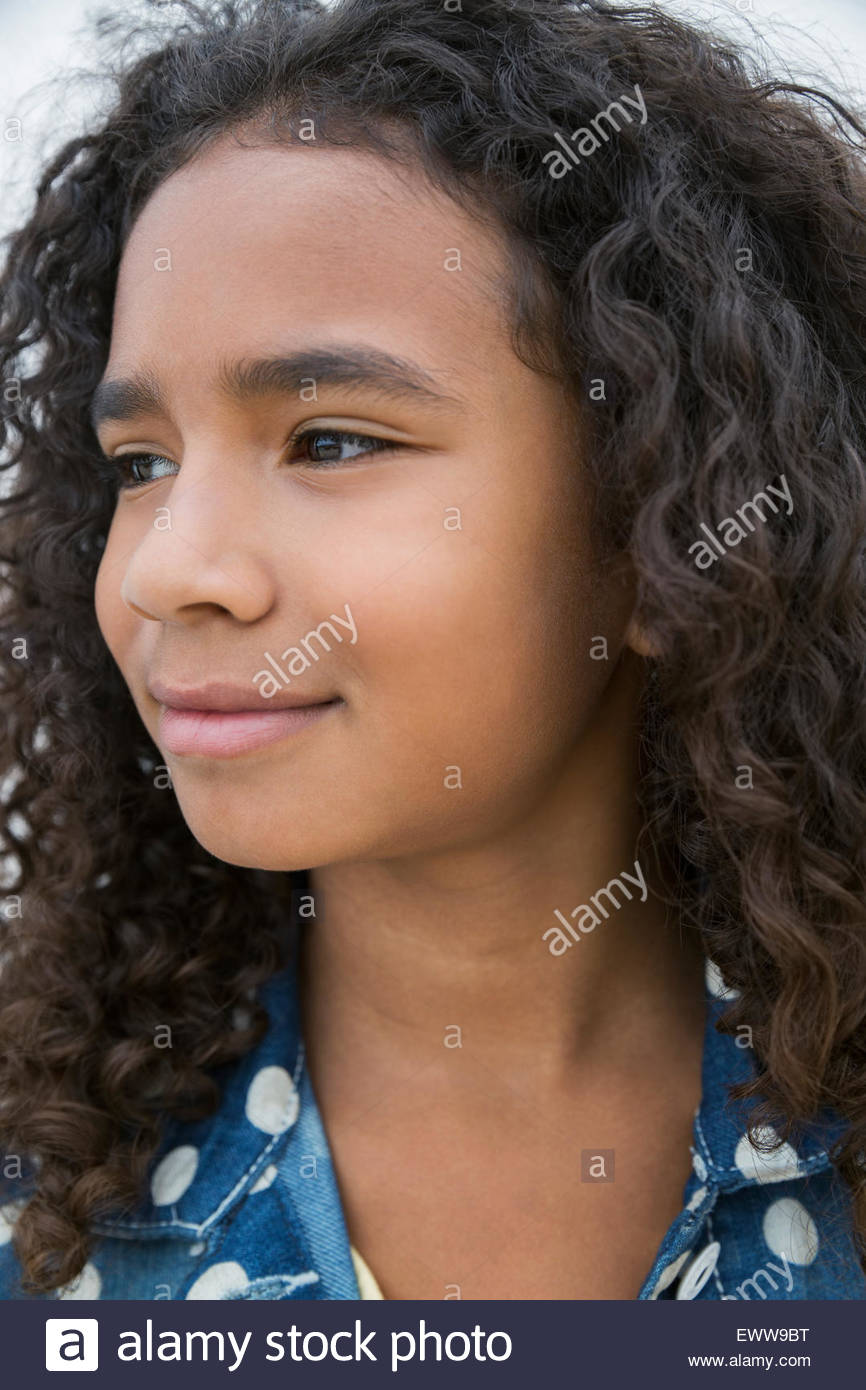 Brunette curly hi-res stock photography and images - Alamy