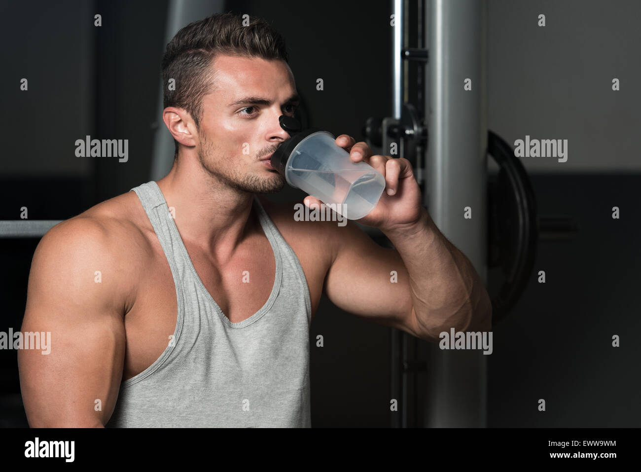 Man Drinking Water After Exercise Stock Photo - Alamy