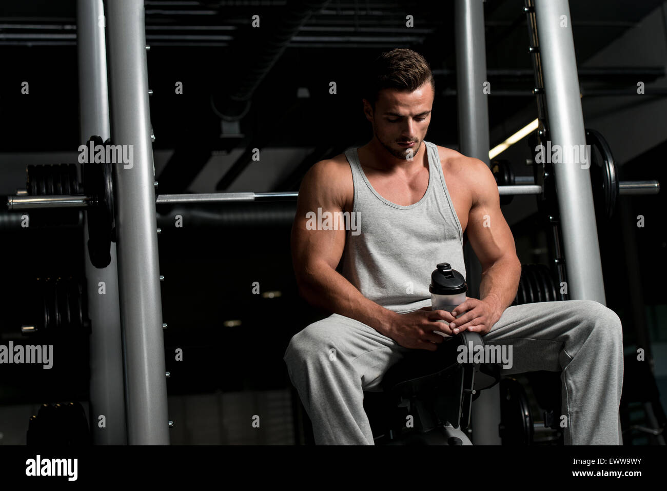 Man Drinking Water After Exercise Stock Photo - Alamy