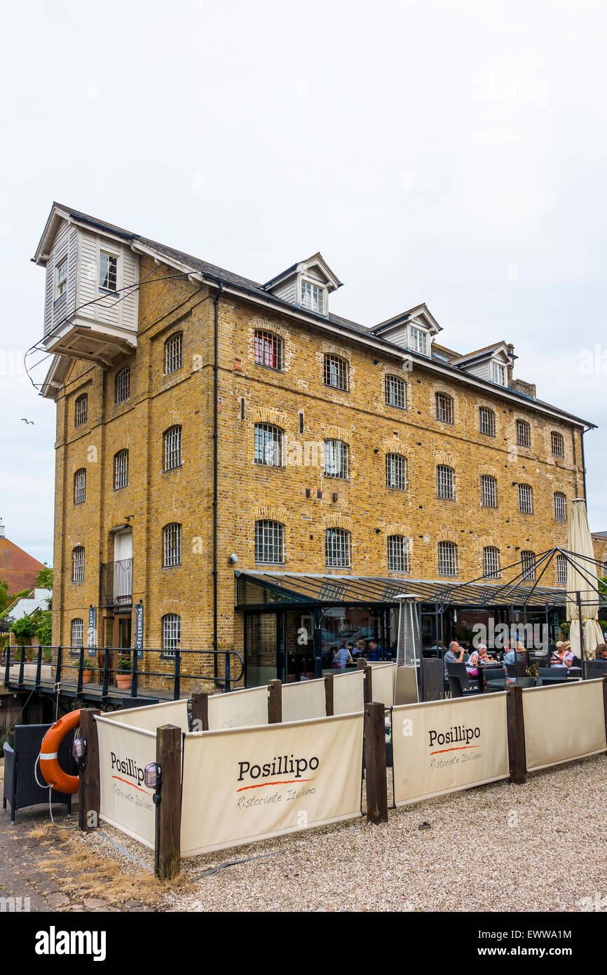 Faversham Creek Posillipo Italian Restaurant Kent England Stock Photo - Alamy