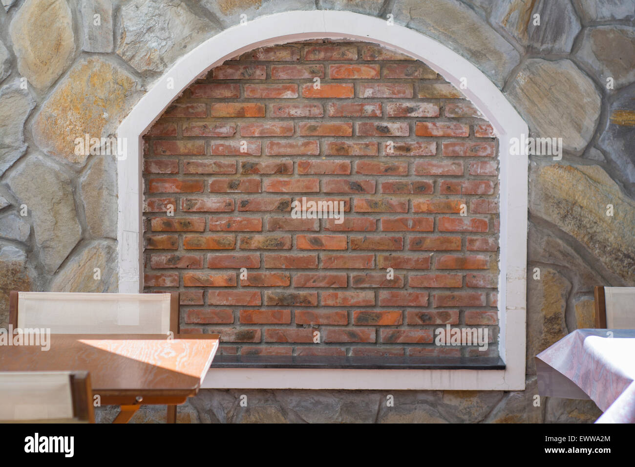 Brick framed wall Stock Photo - Alamy