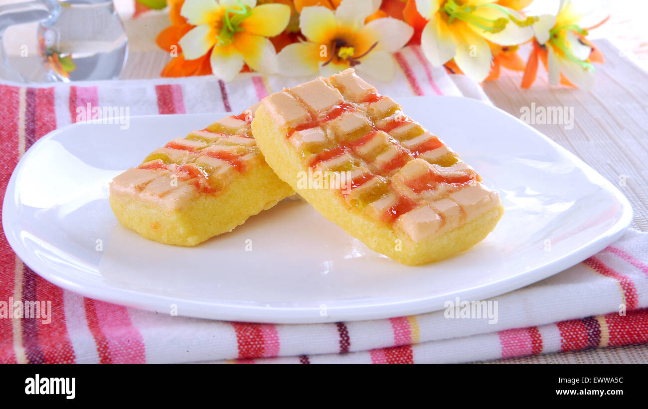 Crispy & Delicious Glazed Biscuits Stock Photo - Alamy
