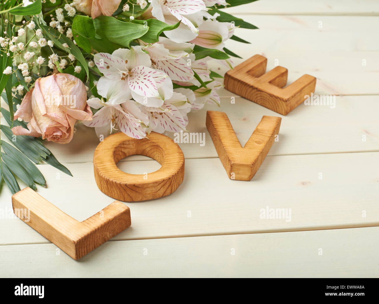 Word Love composition Stock Photo - Alamy