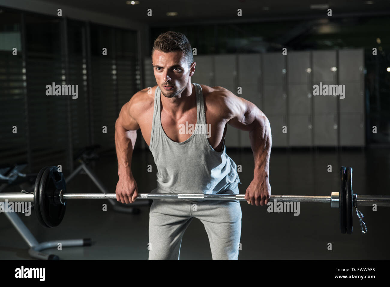 Bent Over Row Exercise For Back Stock Photo - Alamy