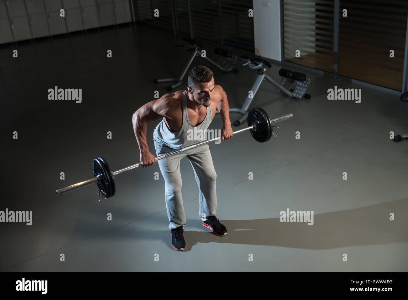 Bent Over Row Workout For Back Stock Photo - Alamy