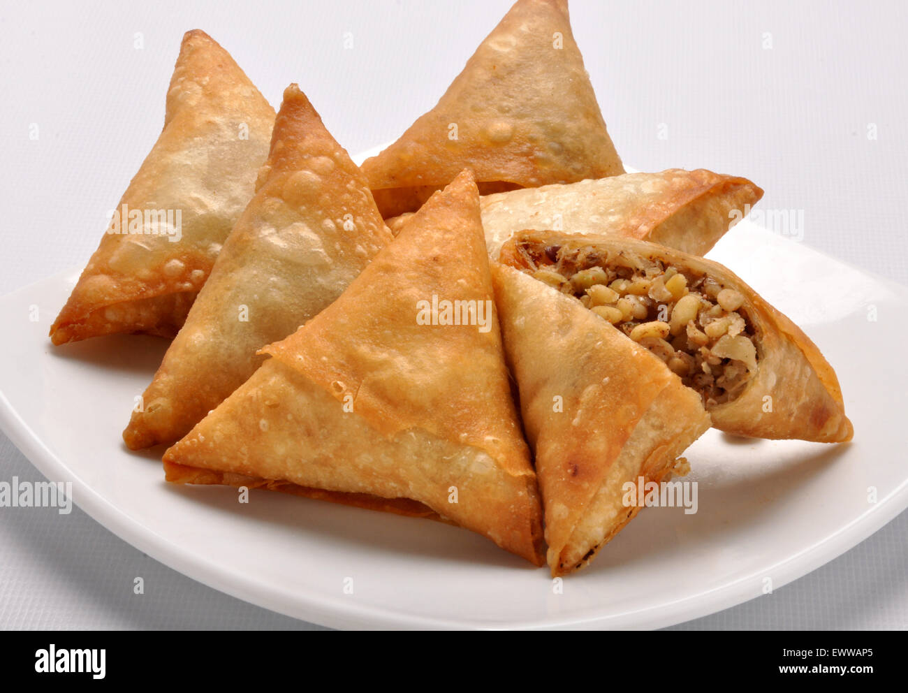 Daal Samosa Open Stock Photo - Alamy