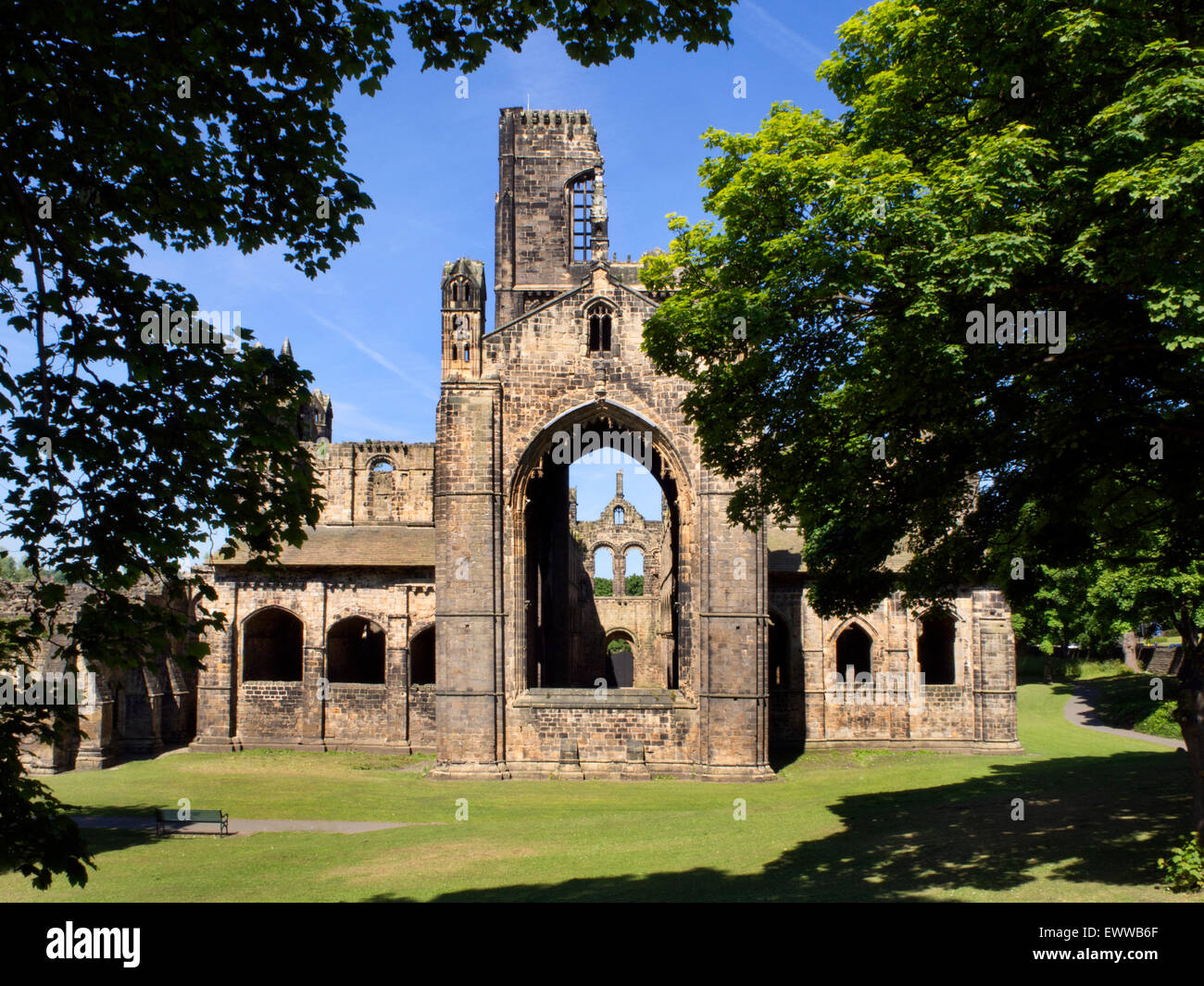 Kirkstall Abbey from Abbey Road Kirkstall Leeds West Yorkshire England ...