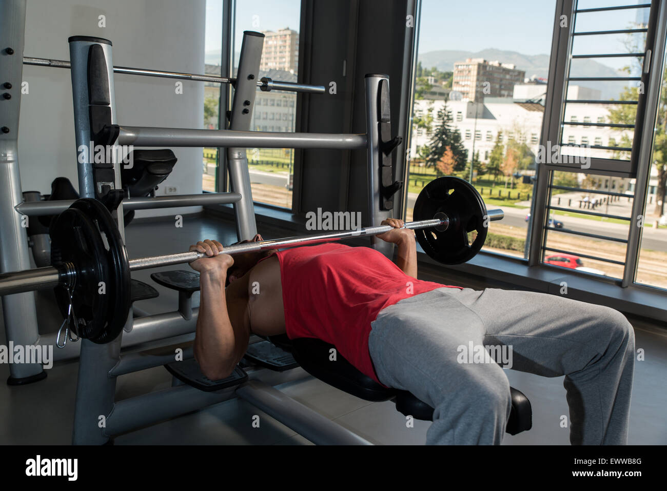 Bench Press Workout Stock Photo - Alamy