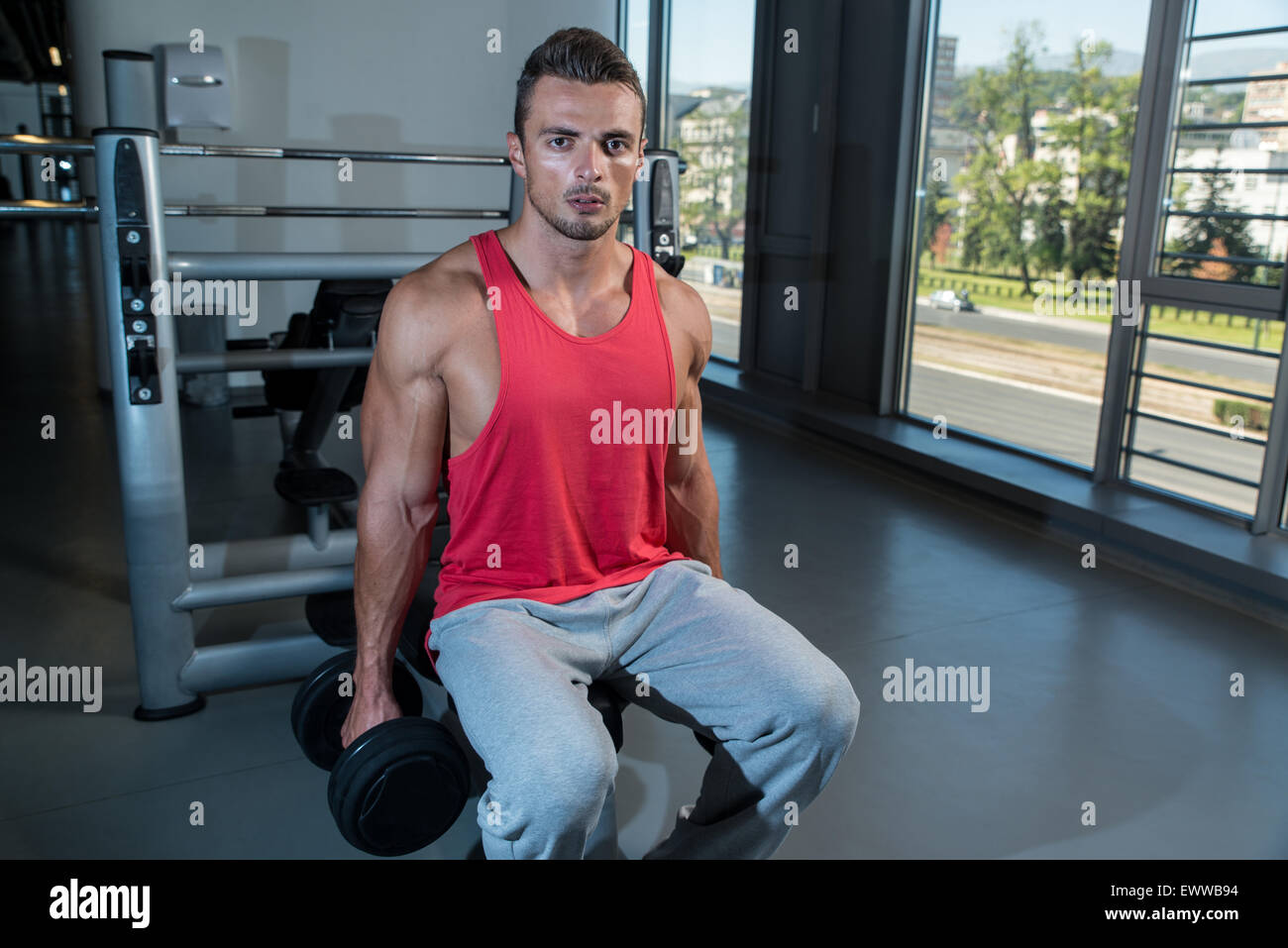 Muscular men exercising medicine hi-res stock photography and images ...