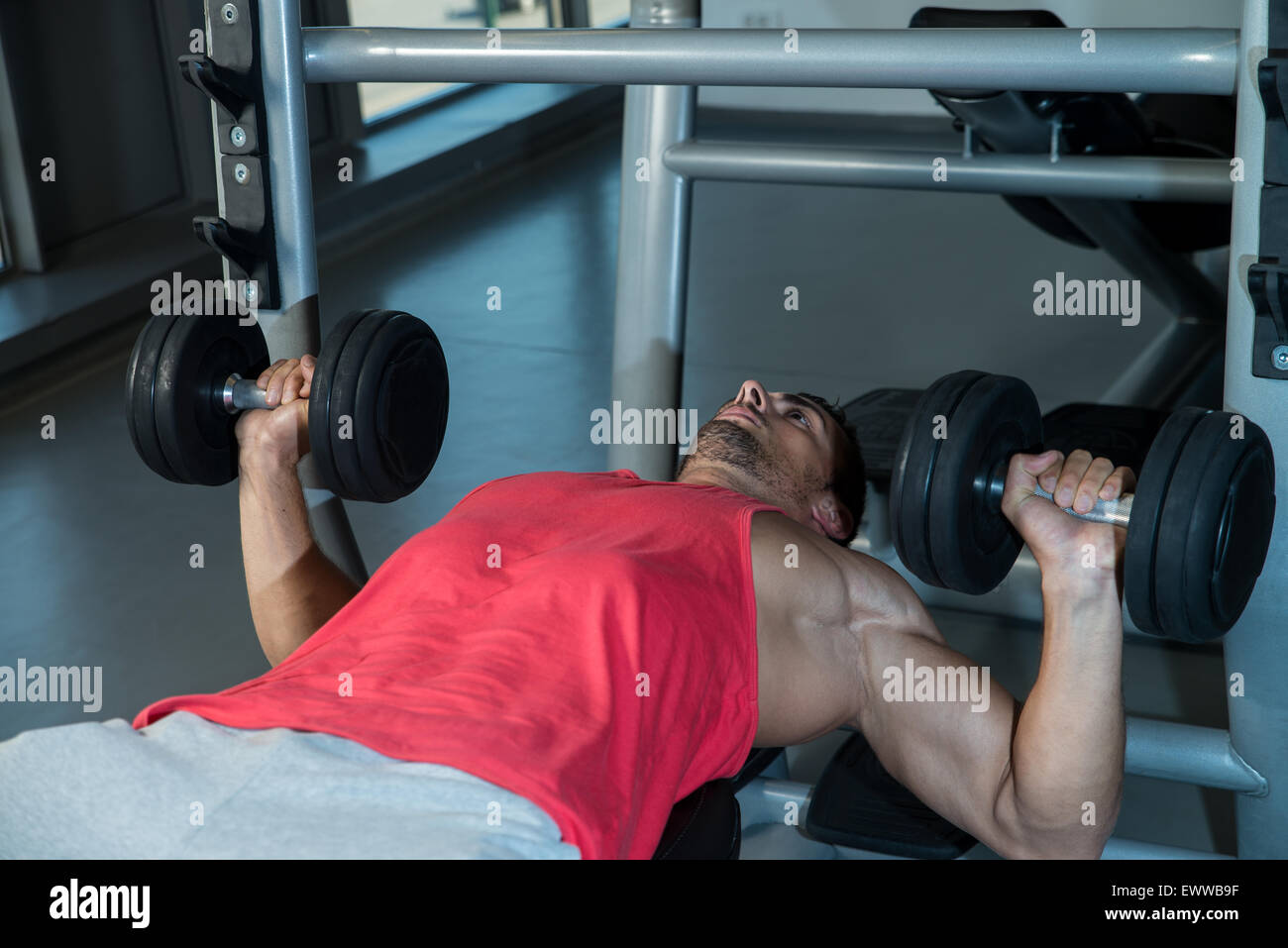 Bench pressing weights hi-res stock photography and images - Alamy