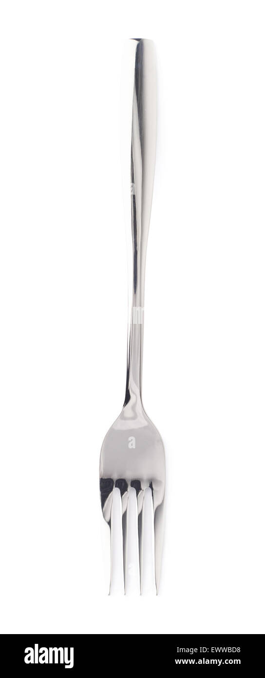 Stainless steel glossy metal fork isolated Stock Photo - Alamy