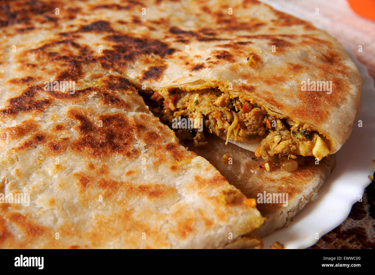 Keema bhara Paratha (Beef Mince Stuffed in Flat Bread Stock Photo - Alamy