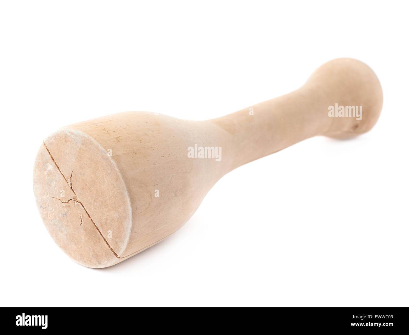 Kitchen wooden meat tenderizer isolated Stock Photo - Alamy