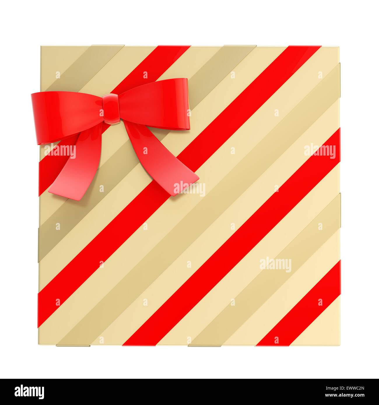 Wrapped gift box with a bow and ribbon Stock Photo - Alamy
