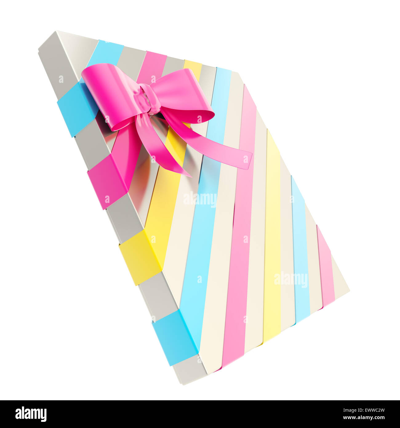 Wrapped gift box with a bow and ribbon Stock Photo - Alamy