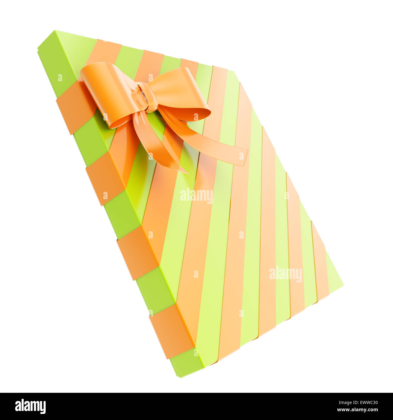 Wrapped gift box with a bow and ribbon Stock Photo - Alamy