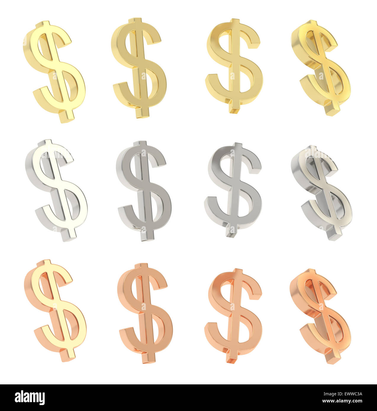 Dollar currency sign set isolated Stock Photo - Alamy