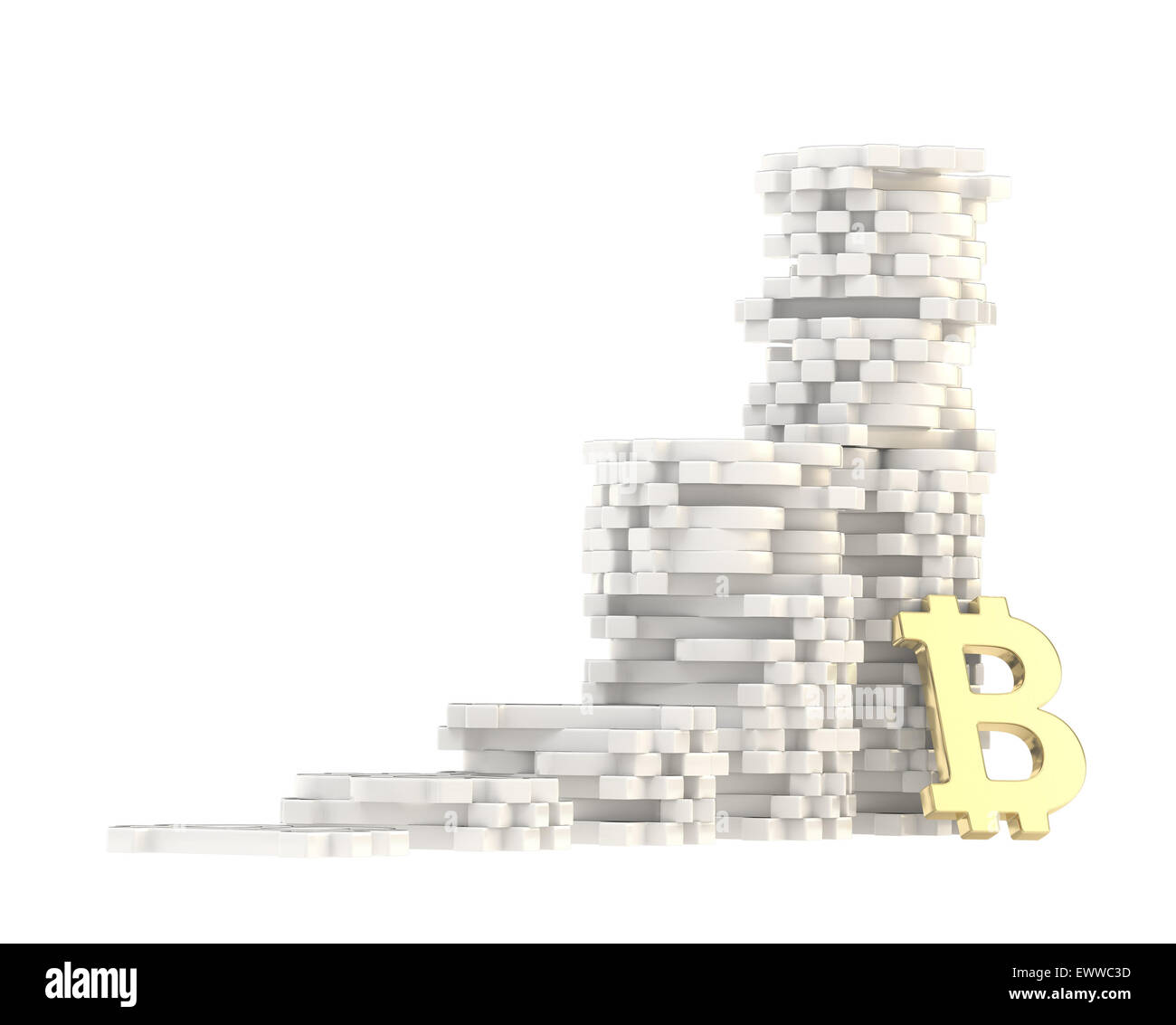 Stacks of bitcoin signs isolated Stock Photo - Alamy