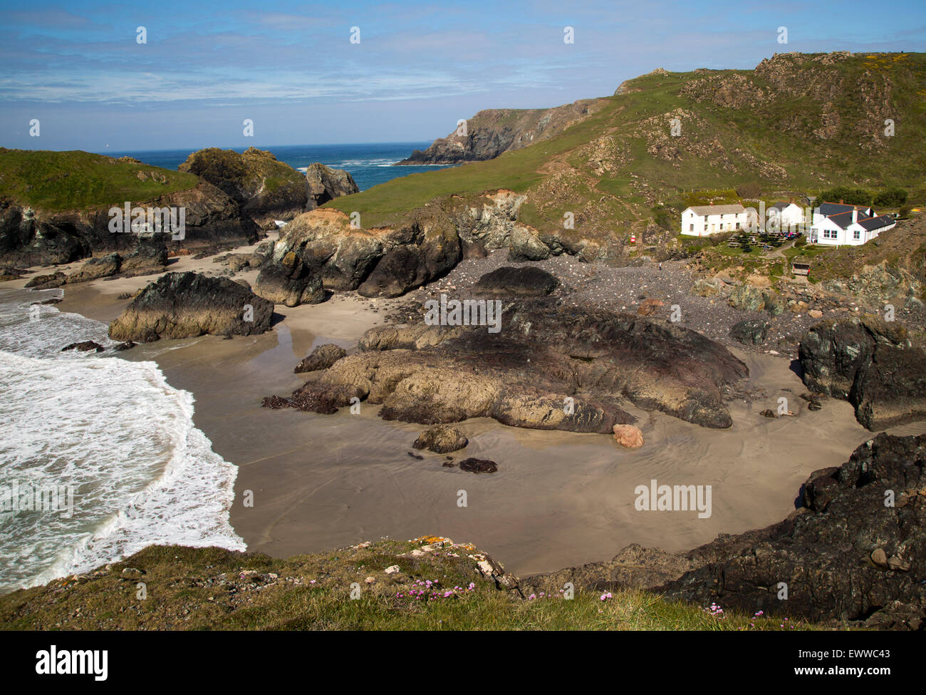 Coastal scenery near Kynance Cove, Lizard Peninsula, Cornwall, England ...