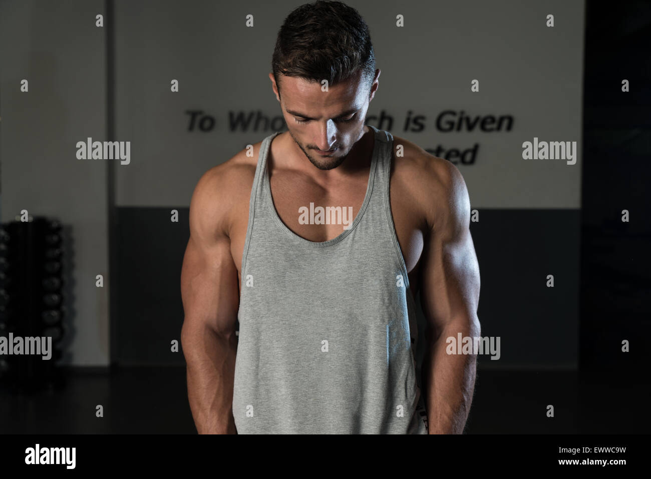 Shoulders Cable Lateral Raise Workout Stock Photo - Alamy