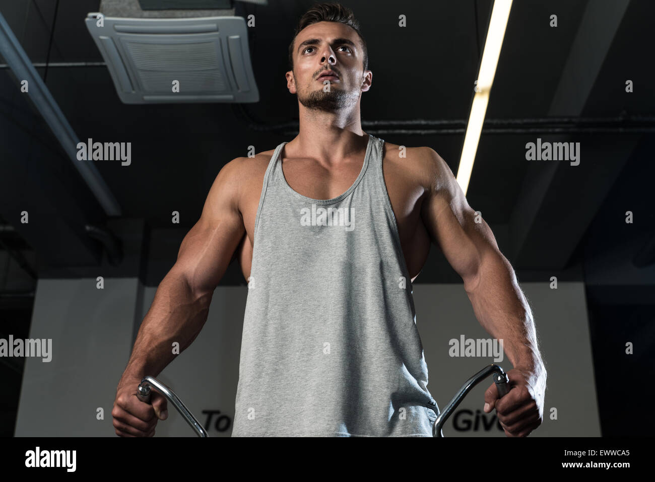 Shoulders Cable Lateral Raise Workout Stock Photo - Alamy