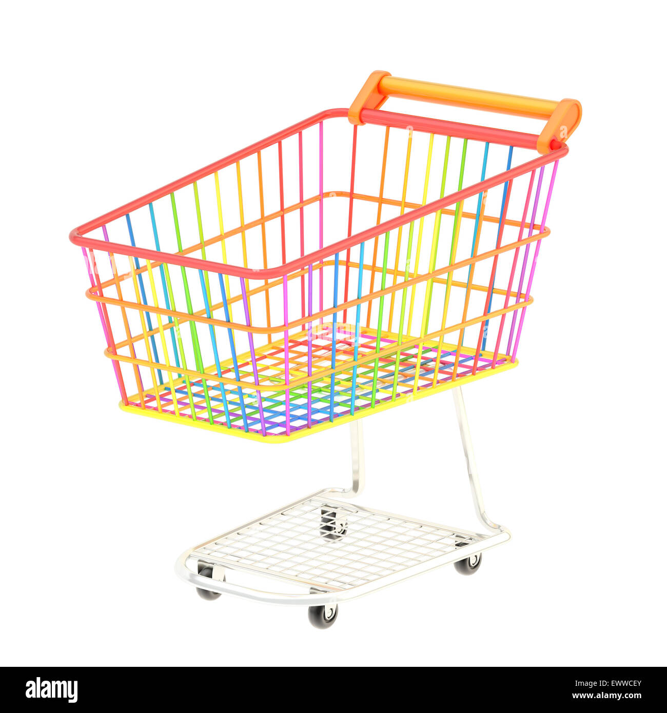 Colorful shopping cart isolated Stock Photo - Alamy