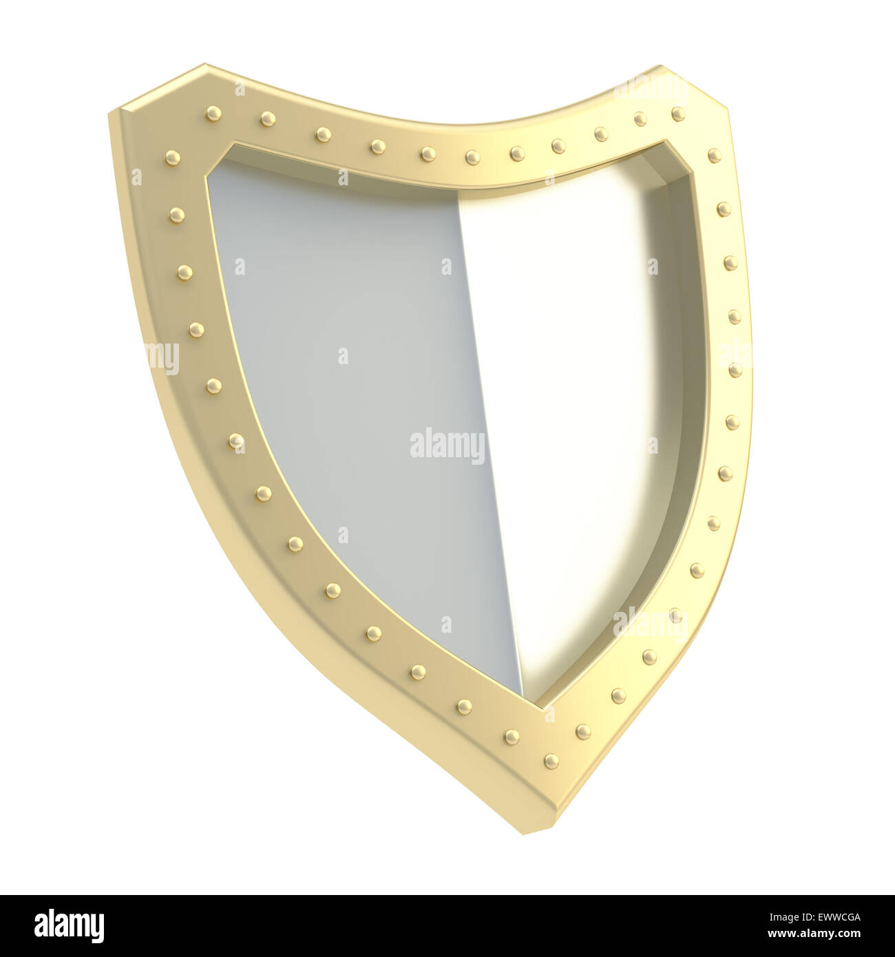 Three-dimensional shield symbol isolated Stock Photo - Alamy