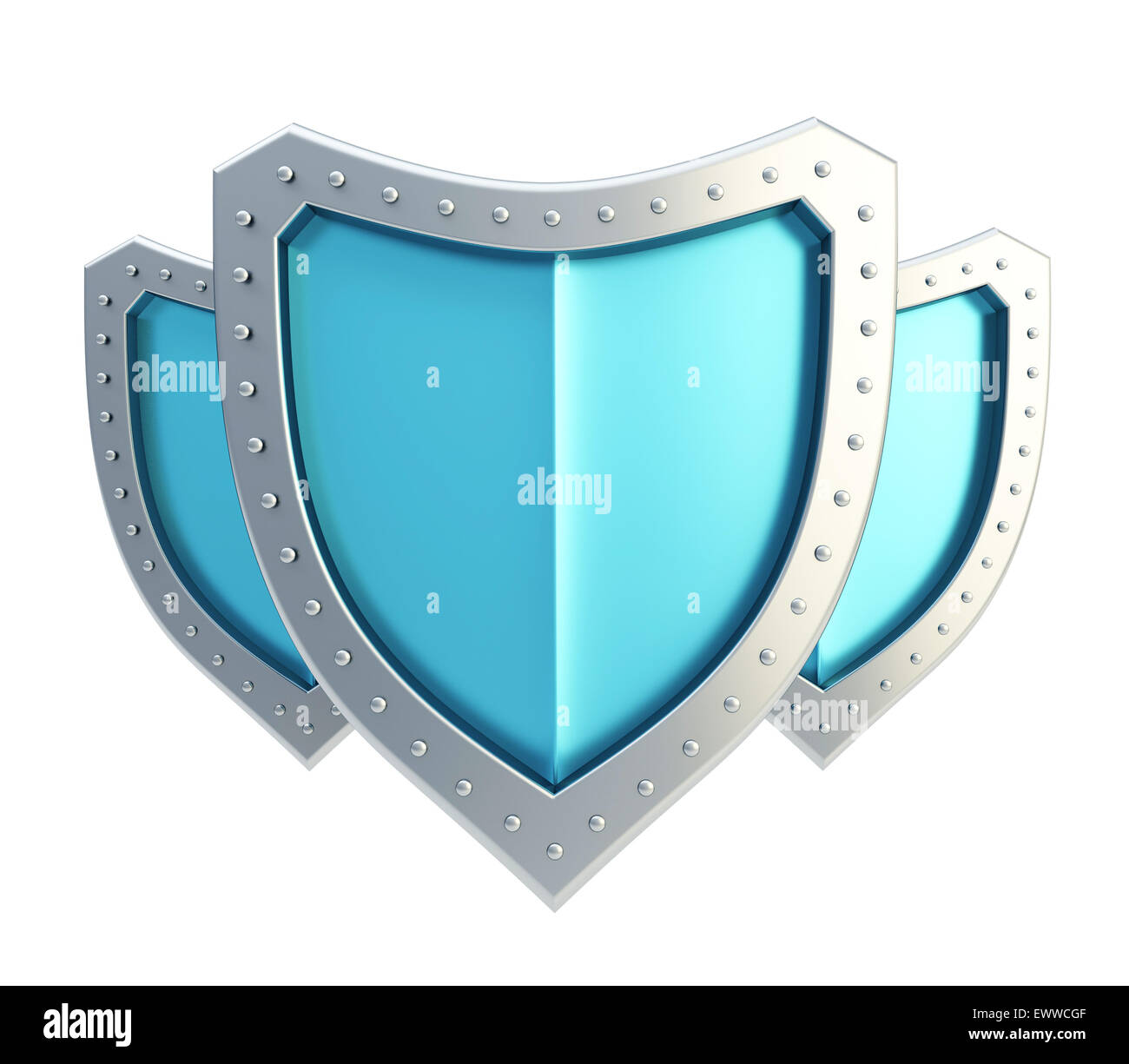 Composition of three shields isolated Stock Photo - Alamy