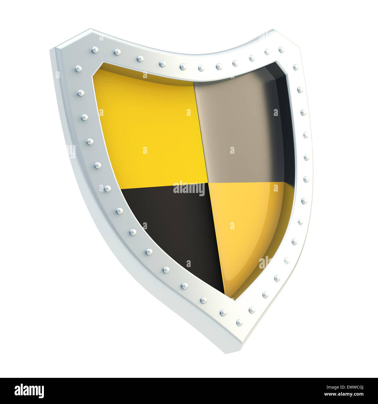 Shield divided in four sectors Stock Photo - Alamy