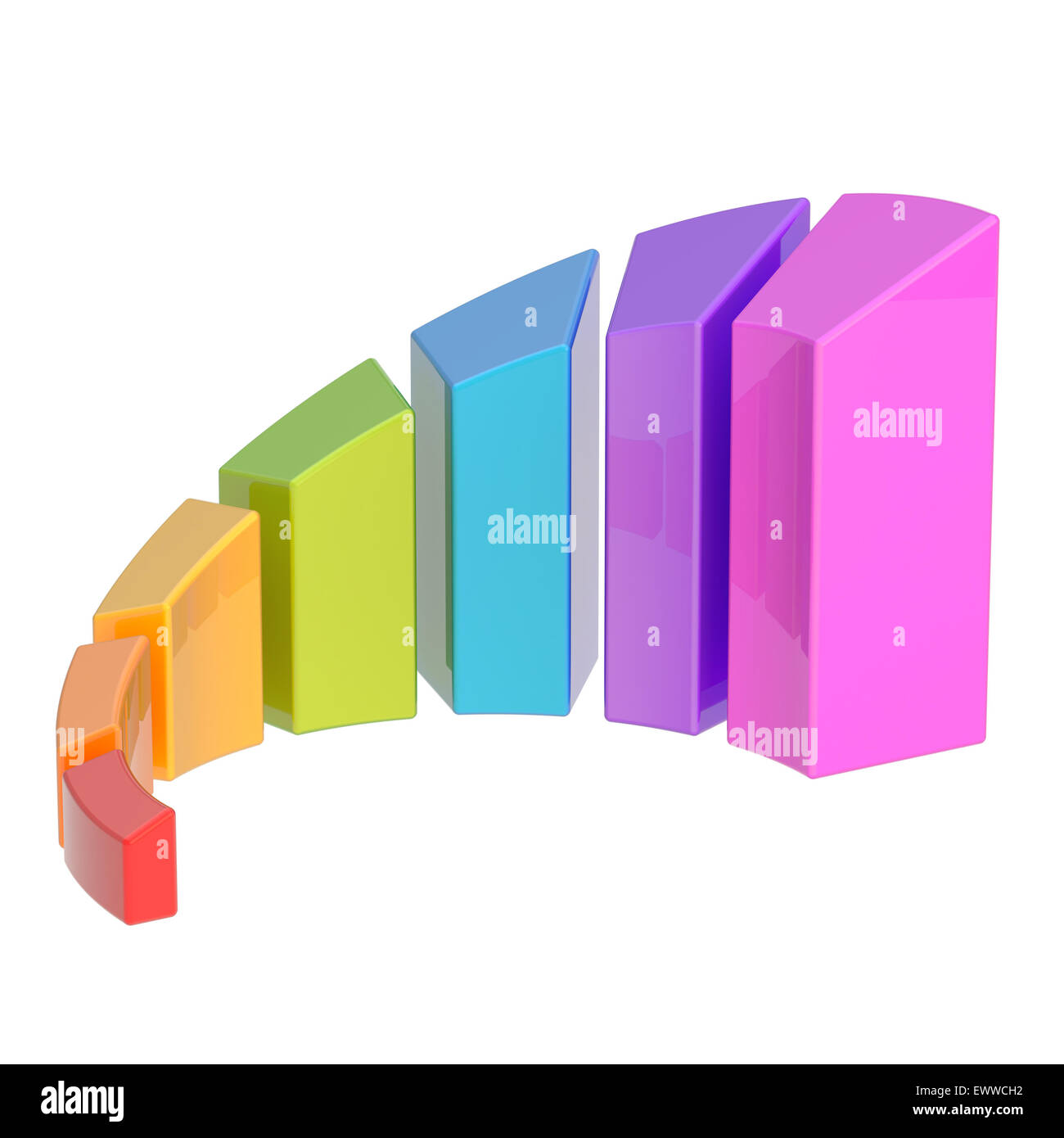 Growing bar chart graph isolated Stock Photo - Alamy