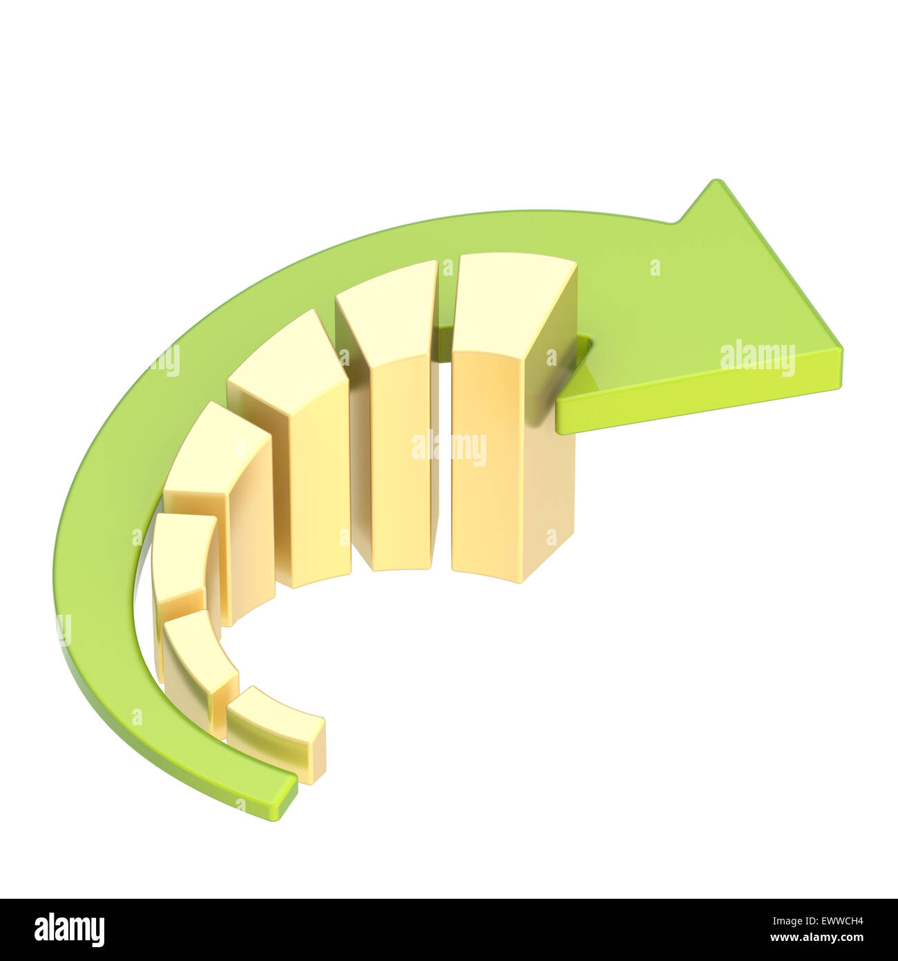 Growing bar chart graph isolated Stock Photo - Alamy