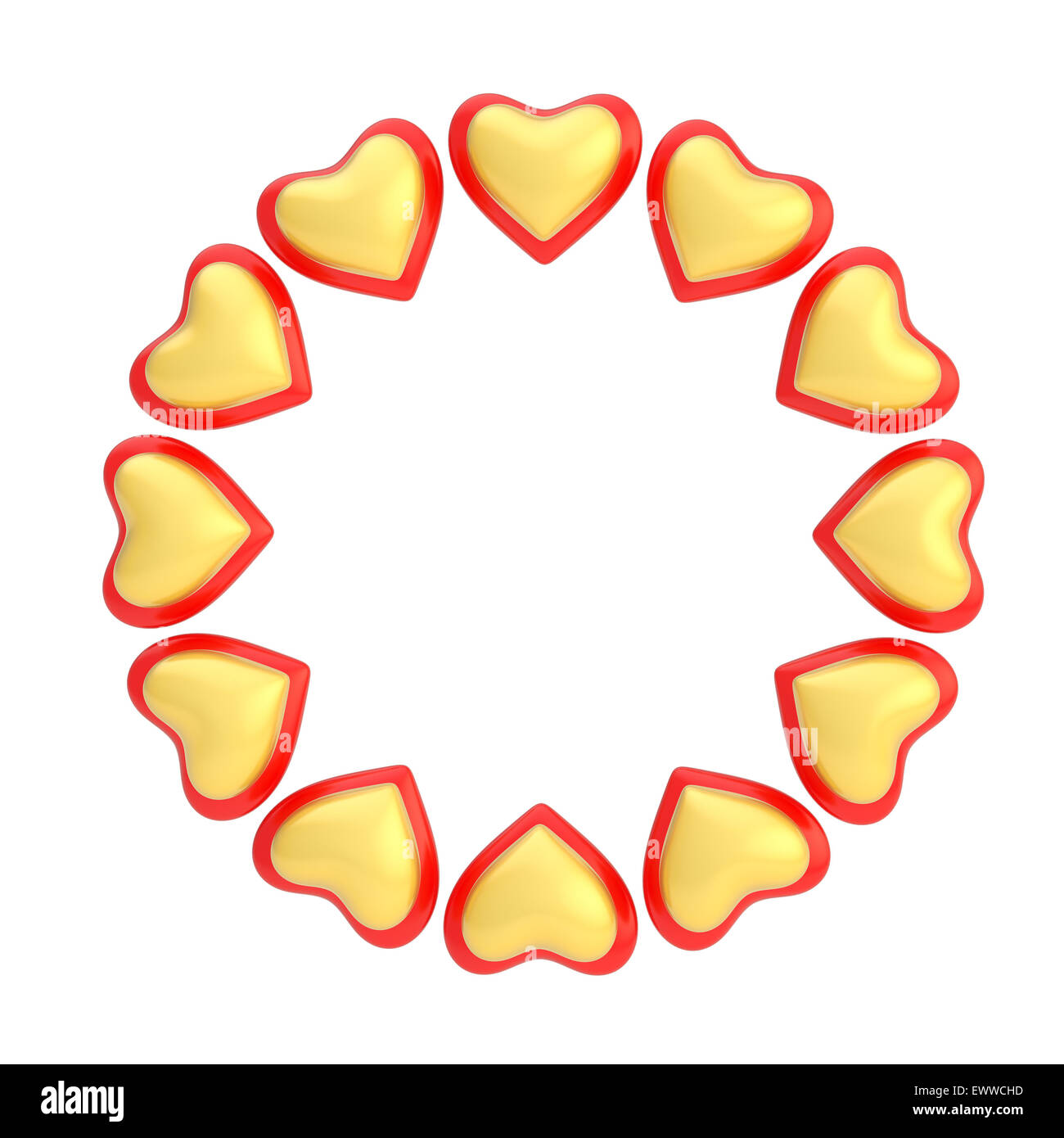 Round frame made of hearts isolated Stock Photo - Alamy