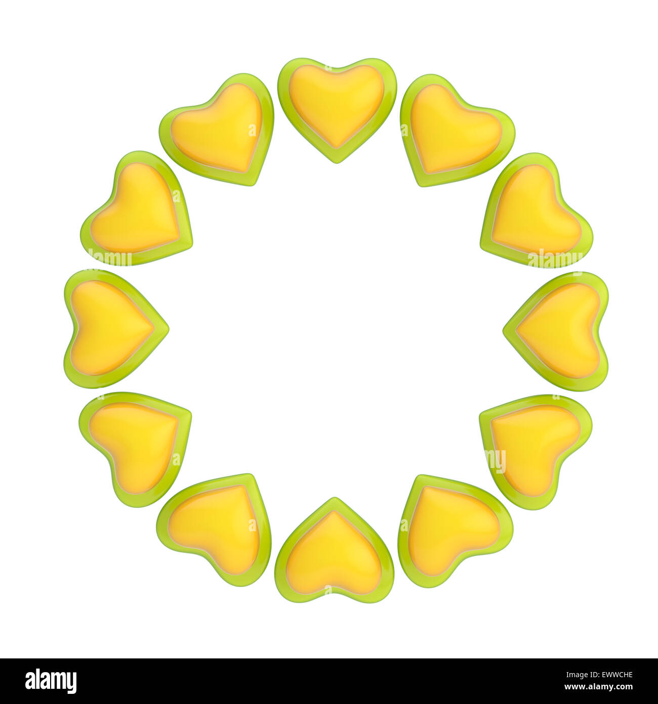 Round frame made of hearts isolated Stock Photo - Alamy