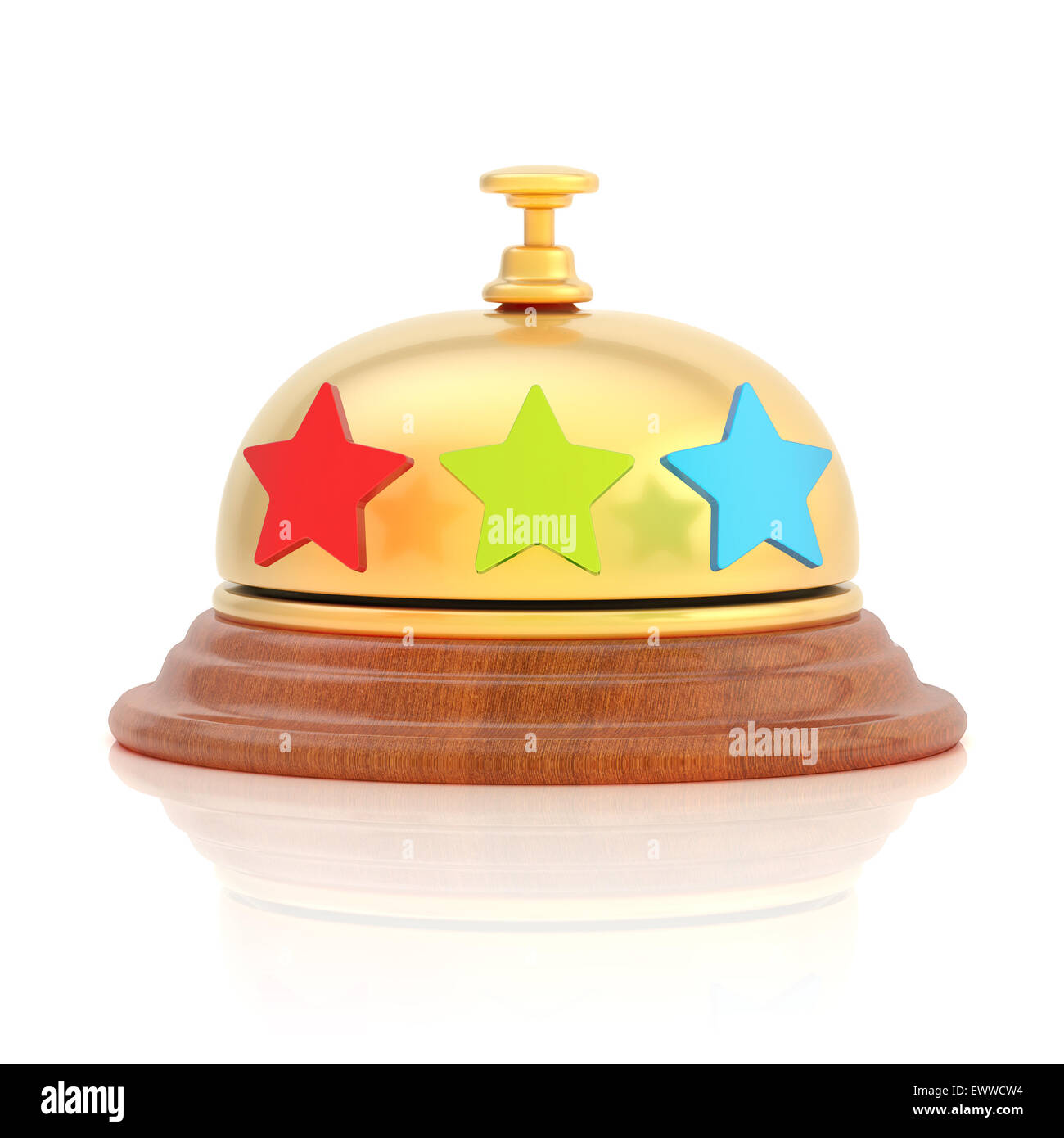 Three star hotel's reception bell Stock Photo - Alamy